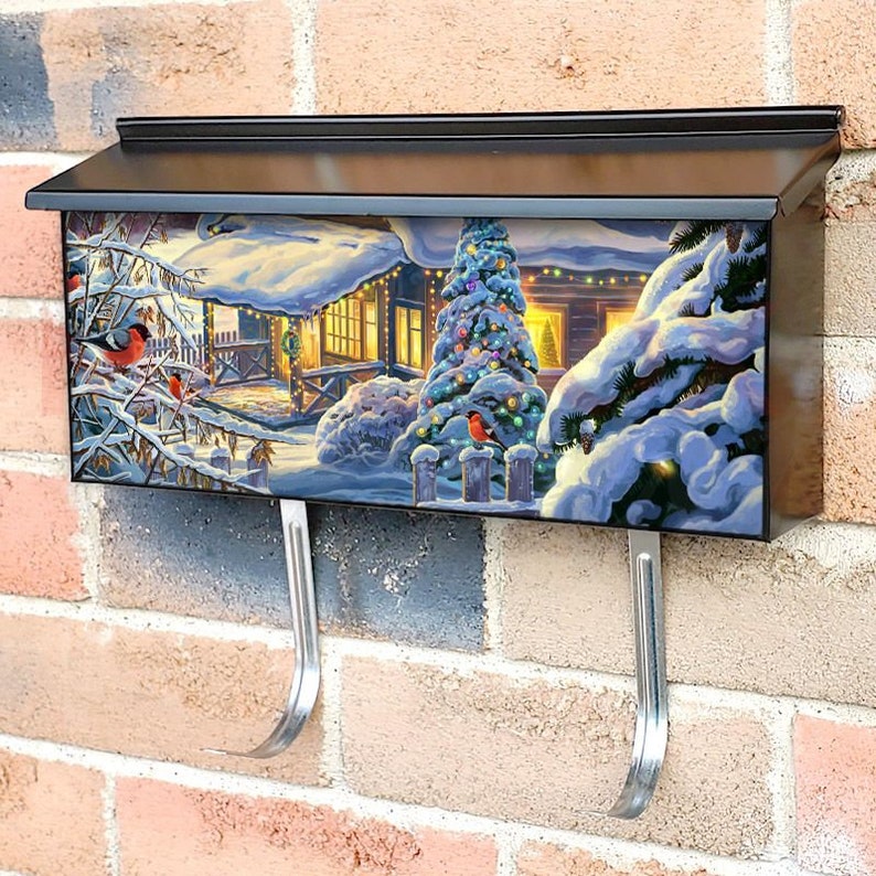 Christmas Townhouse Magnetic Mailbox Cover for Wall Mounted Ranch ...