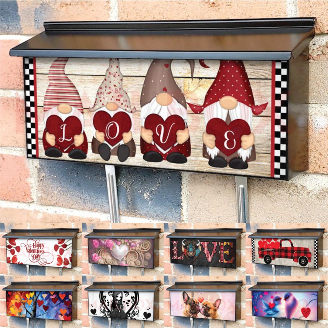 Valentines Townhouse Magnetic Mailbox Cover for Wall Mounted Ranch ...
