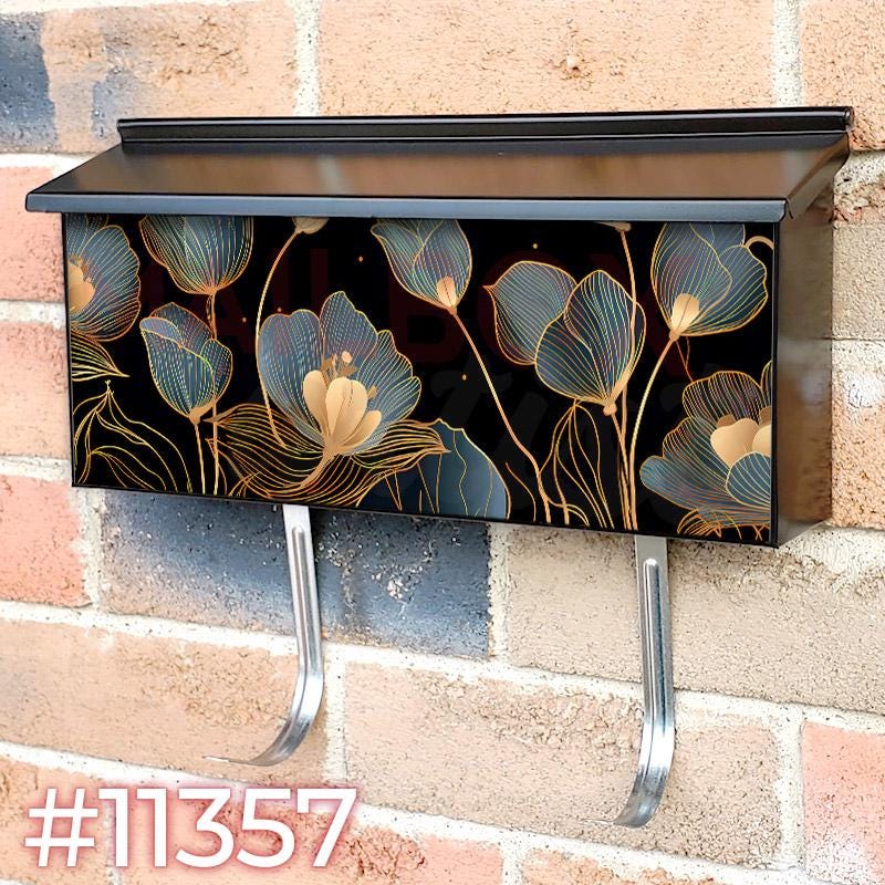 Flowers 3 Townhouse Magnetic Mailbox Cover for Wall Mounted Ranch ...