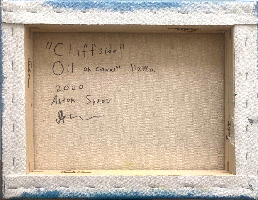 CLIFFSIDE Original Landscape Oil Painting 11 X 14 X 1.5" on Gallery ...