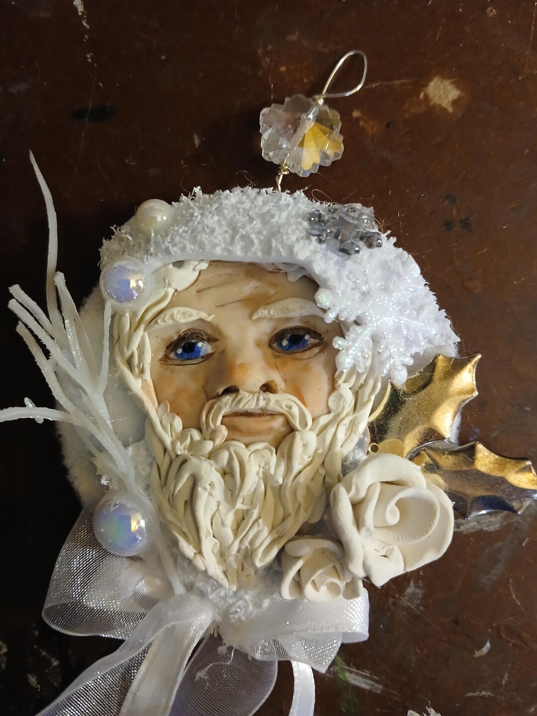 Christmas Yule White Winter Santa Ornament - Etsy
