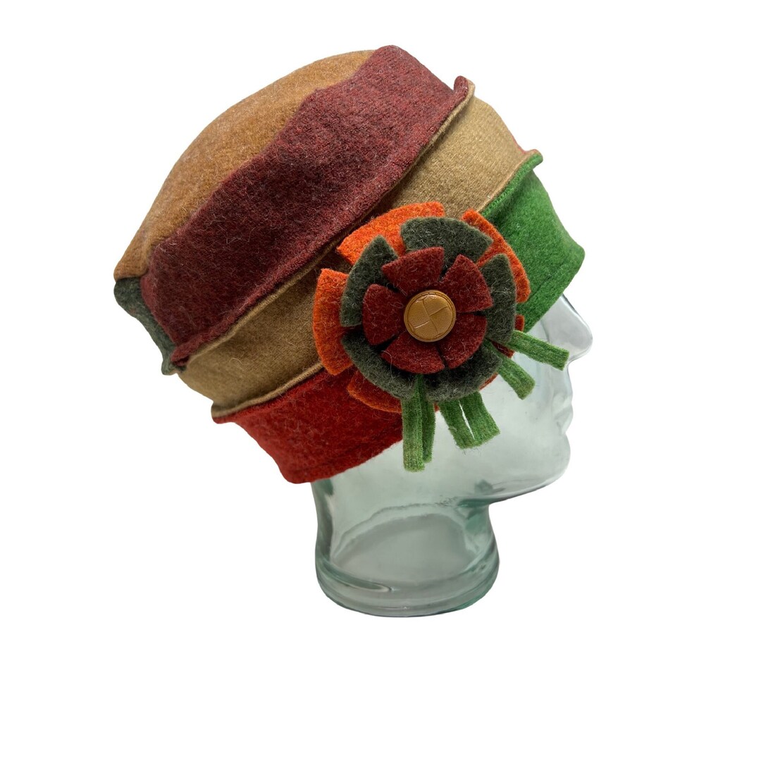 Cloche Hat, Boiled Wool, Micro Fleece Lining - Handmade in USA by ...