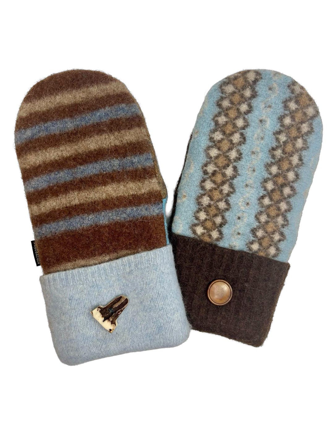 Upcycled Wool Sweater Mittens, Fleece Lined, Handmade in USA by ...