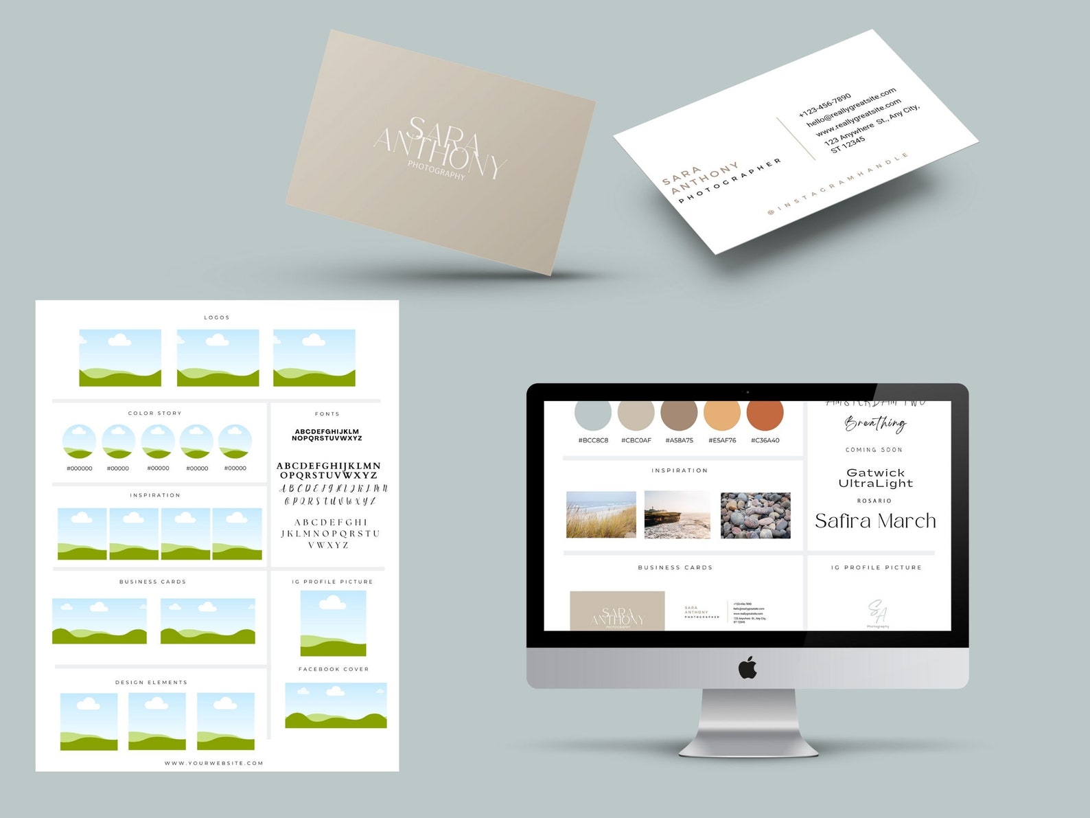 Coastal Brand Kit Template | Canva Brand Kit Template | Small Business ...