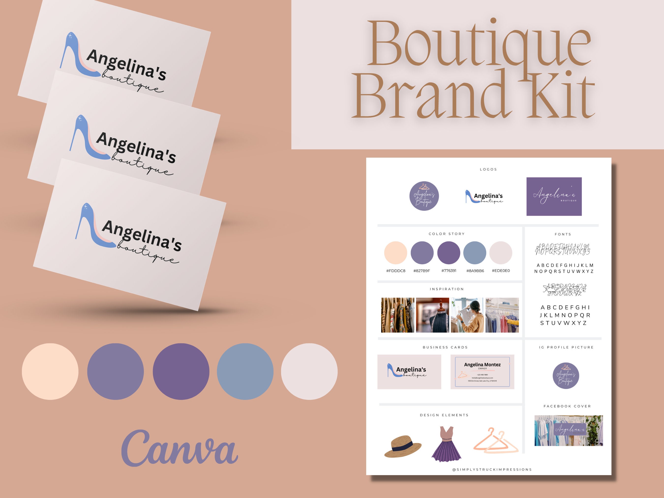 Boutique Brand Kit Template | Canva Brand Kit Template | Boutique ...