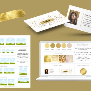 Gold Brand Kit Template | Canva Brand Kit Template | Mini Brand Board ...