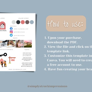 Realtor Brand Moodboard Template; Real Estate Business Brand Kit; Small ...