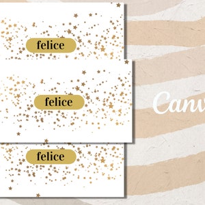 Printable Business Card Template, Gold Business Card Template, Instant ...
