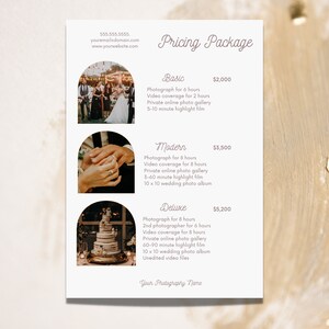 Wedding Photography Pricing List| Wedding Pricing Guide Sheet Template ...