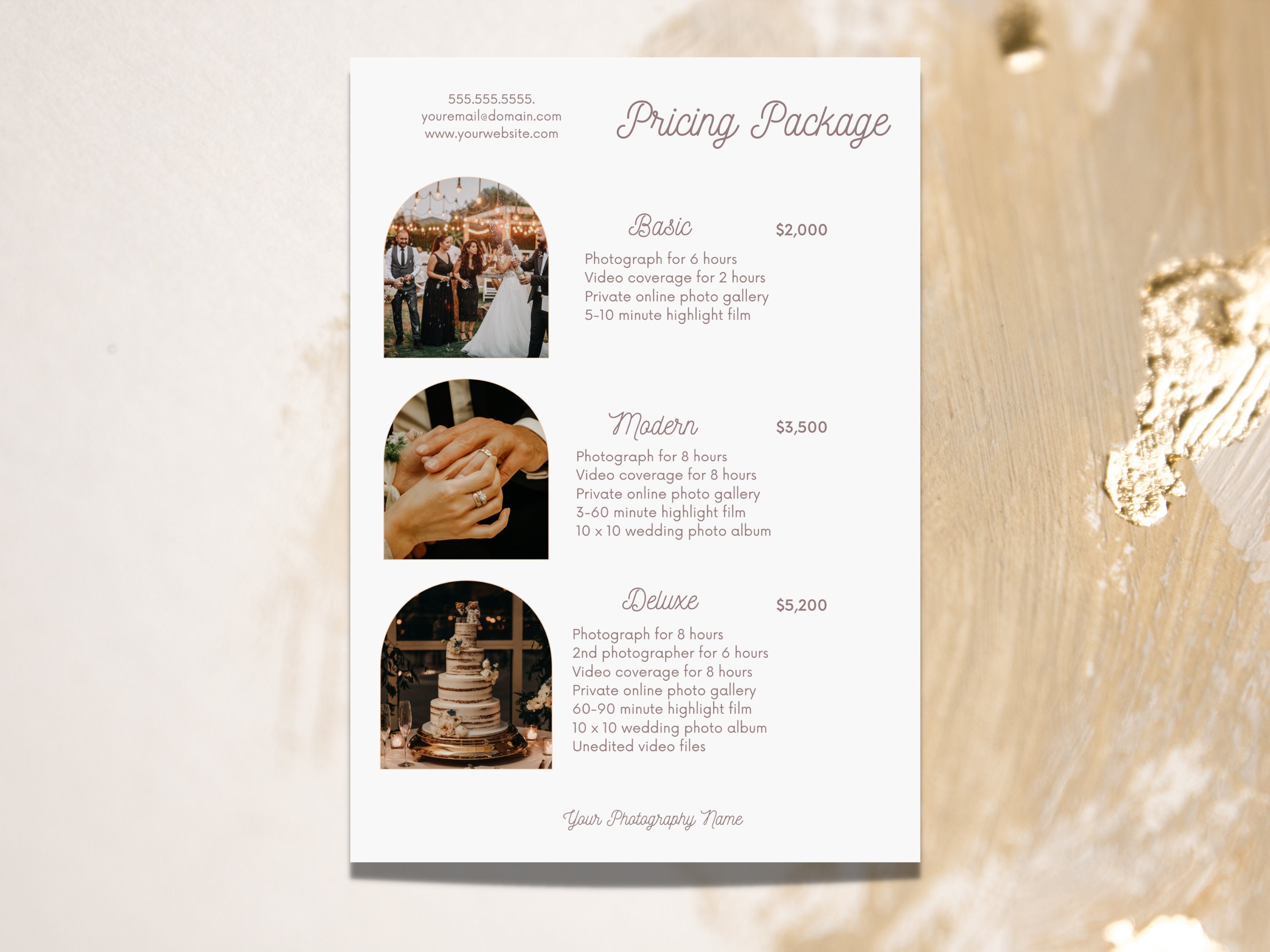 Wedding Photography Pricing List| Wedding Pricing Guide Sheet Template ...