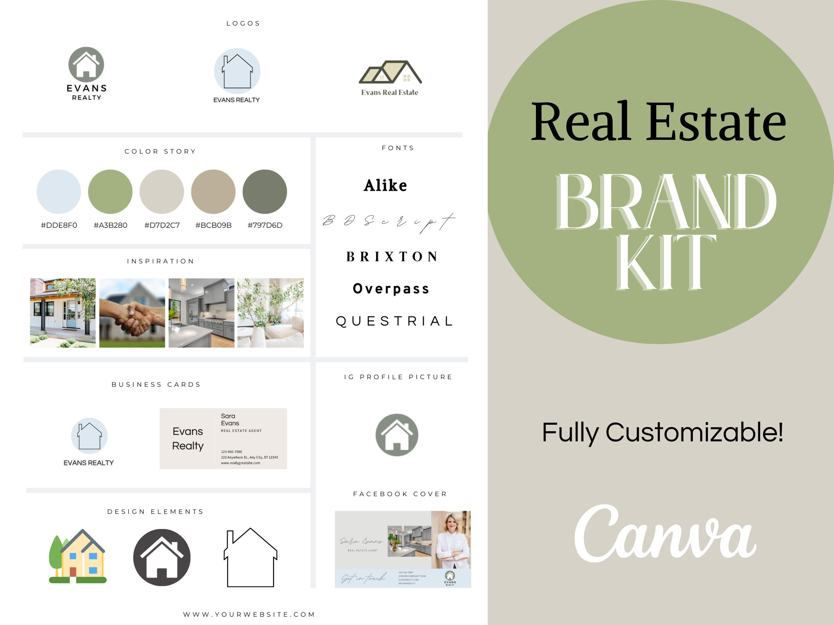 Realtor Brand Kit Template | Canva Brand Kit Template | Business ...