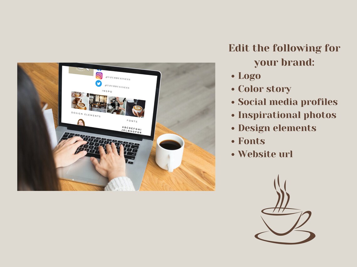 Coffee Brand Moodboard Template; Coffee Business Brand Kit; Small ...