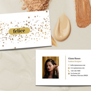 Printable Business Card Template, Gold Business Card Template, Instant ...