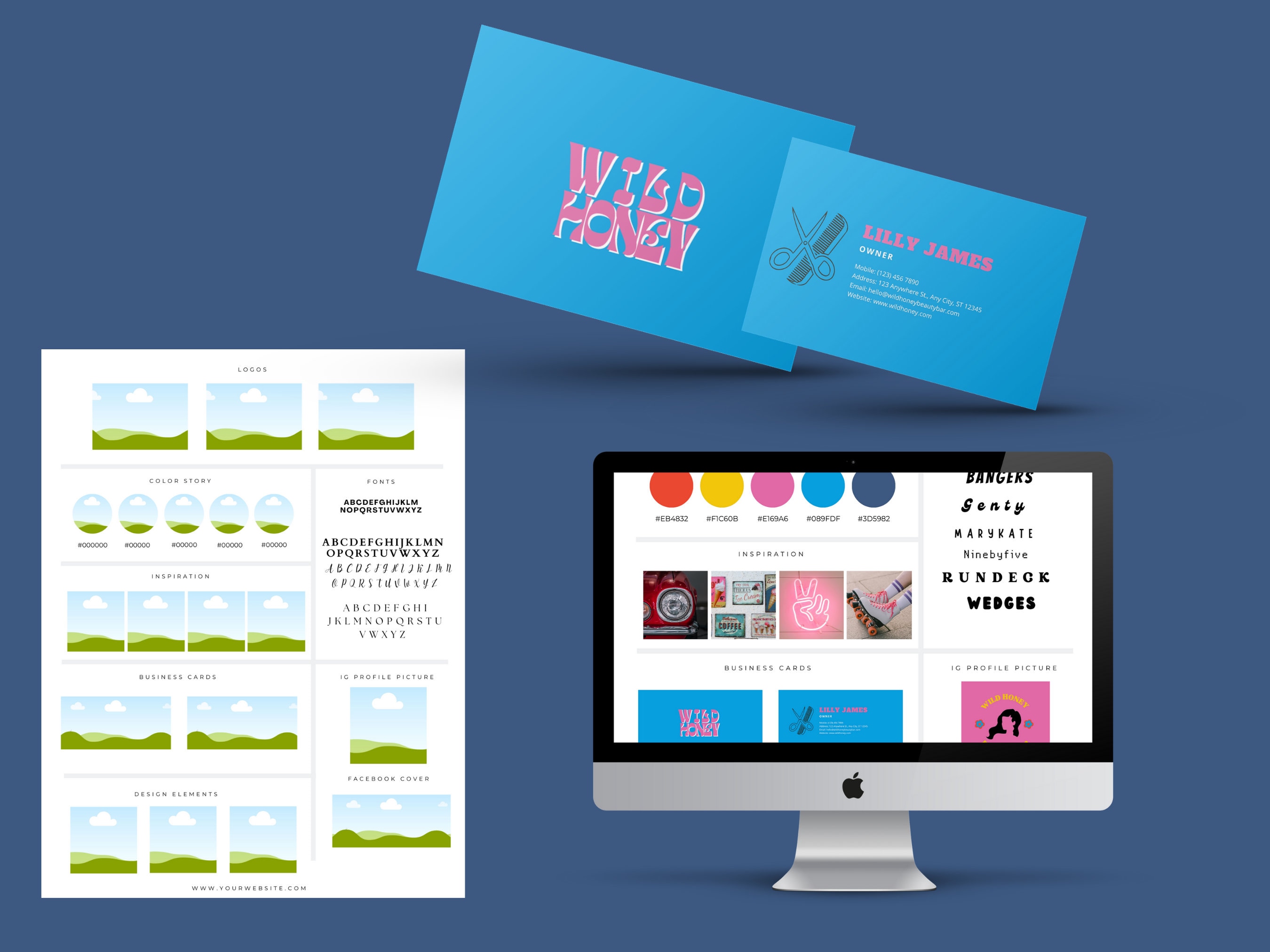 Retro Brand Kit Template | Canva Brand Kit Template | Mini Brand Board ...