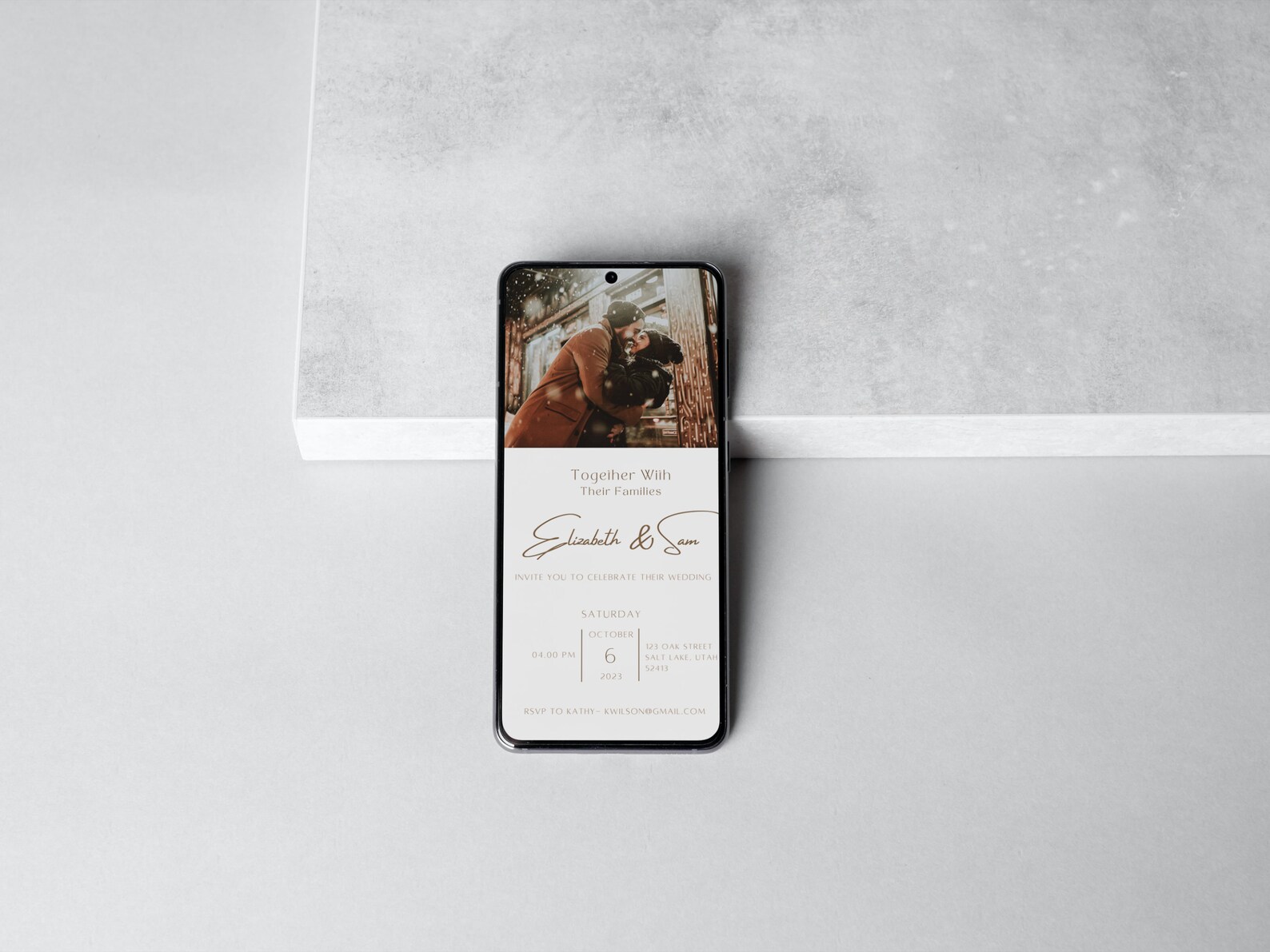 Minimalist Electronic Wedding Invitation | Digital Wedding Invite ...