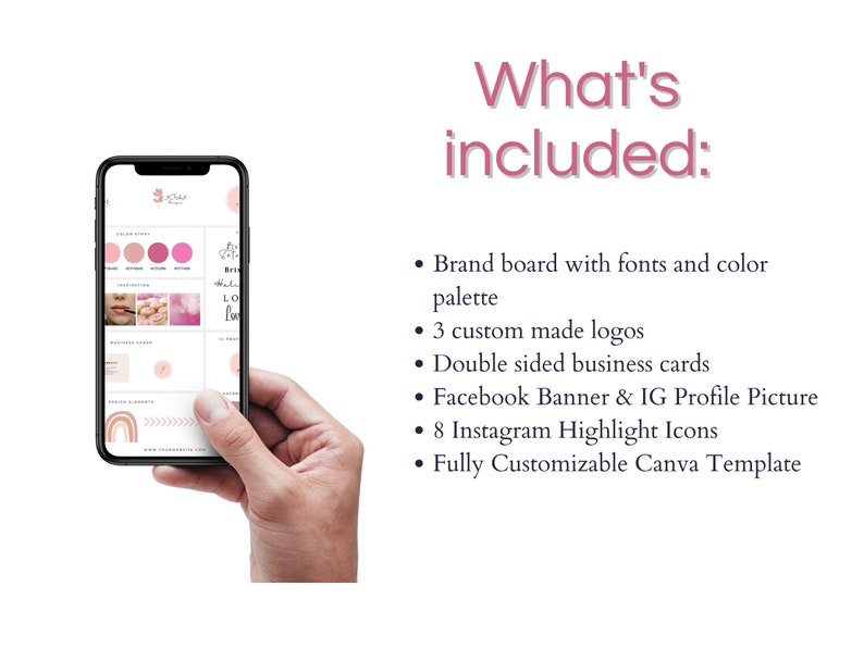 Pink Brand Kit Template | Canva Brand Kit Template | Mini Brand Board ...