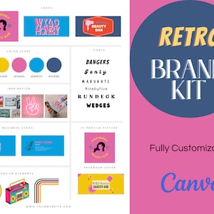 Retro Brand Kit Template | Canva Brand Kit Template | Mini Brand Board ...