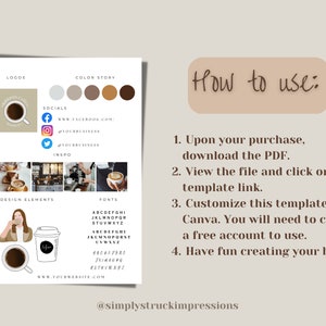 Coffee Brand Moodboard Template; Coffee Business Brand Kit; Small ...