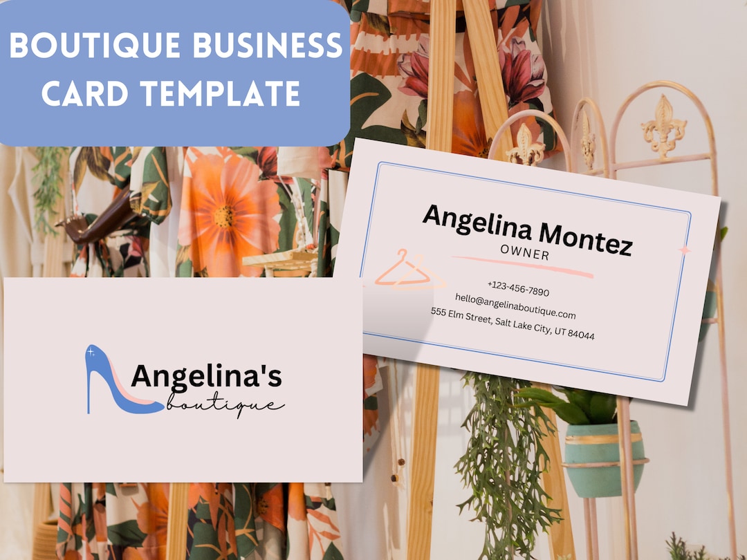 Printable Business Card, Boutique Business Card Template, Instant ...