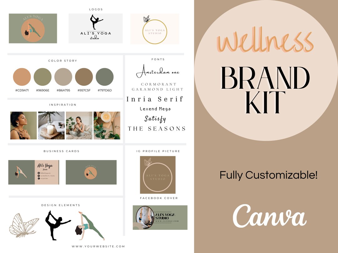Wellness Brand Kit Template | Canva Brand Kit Template | Business ...