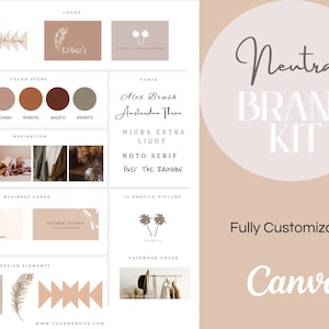 Neutral Brand Kit Template | Canva Brand Kit Template | Mini Brand ...