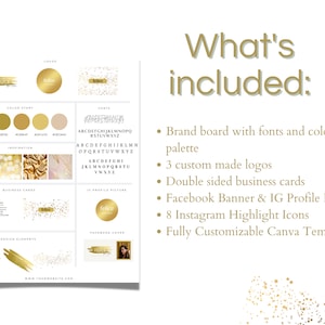 Gold Brand Kit Template | Canva Brand Kit Template | Mini Brand Board ...