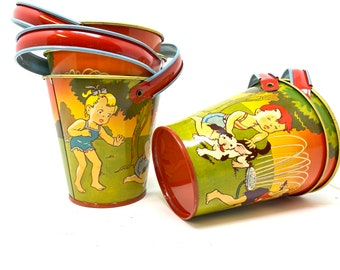 Vintage Chad Valley Tin Toy Pail Bucket - Etsy