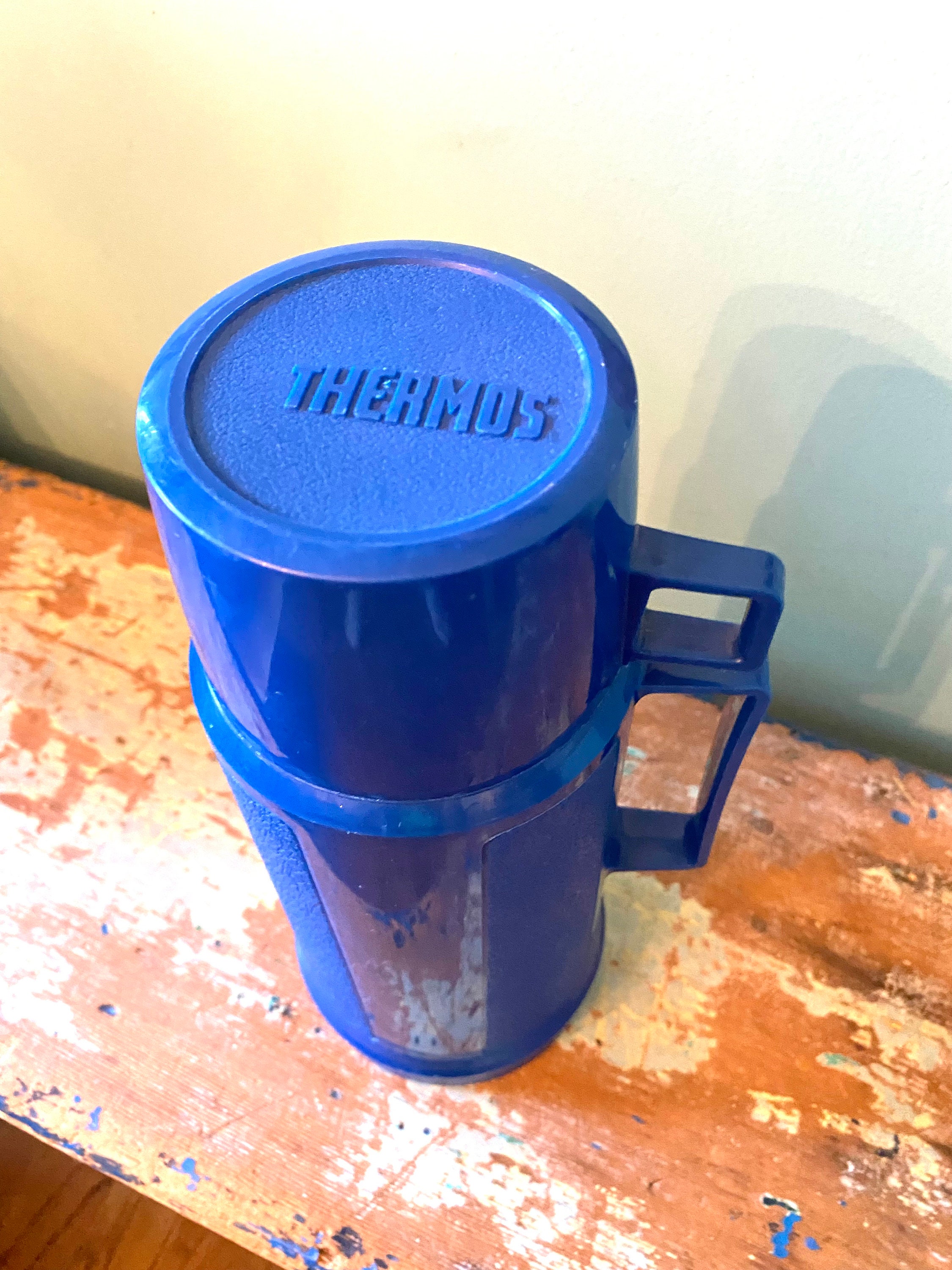Vintage King Seeley Large Blue Thermos Camping Hiking Quart - Etsy