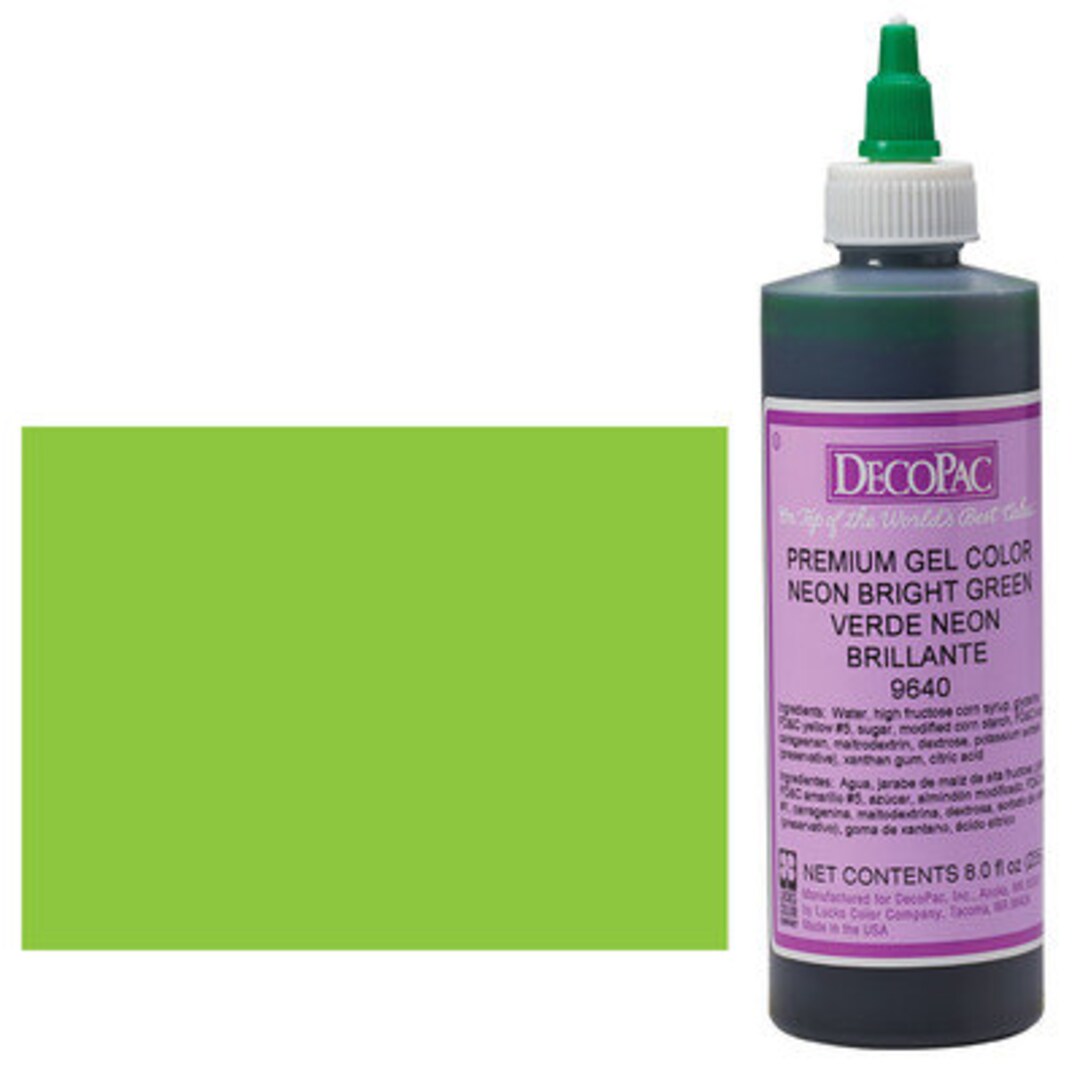 8 OZ Bright Green Premium Food Coloring Gel/ Green Gel Food Coloring ...