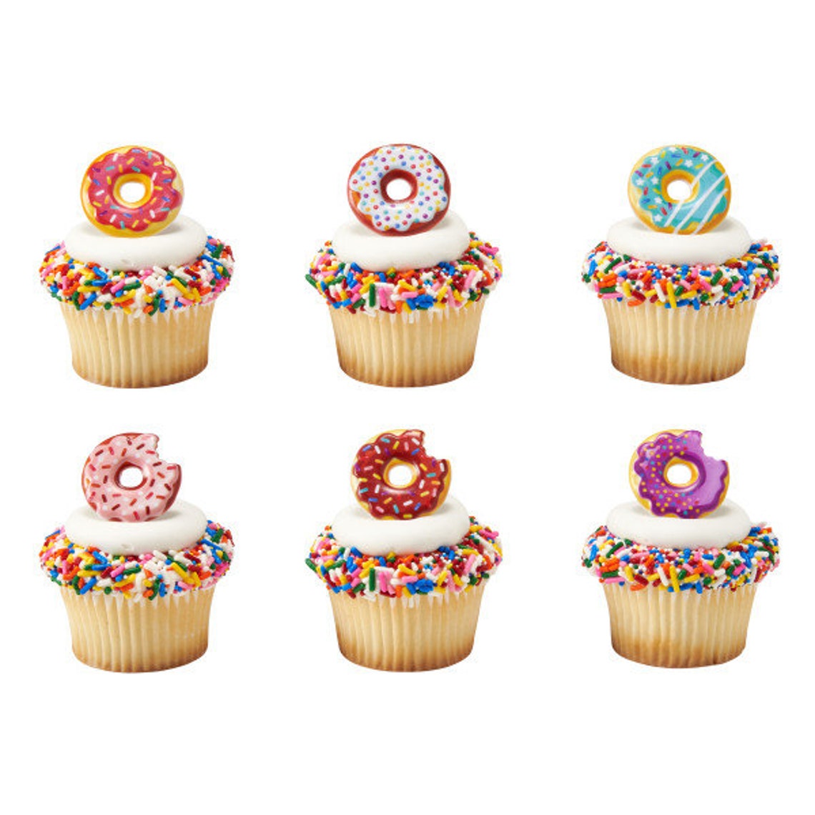 Donut Cupcake Toppers/donut Cake Decorations/donut Toppers/12 - Etsy