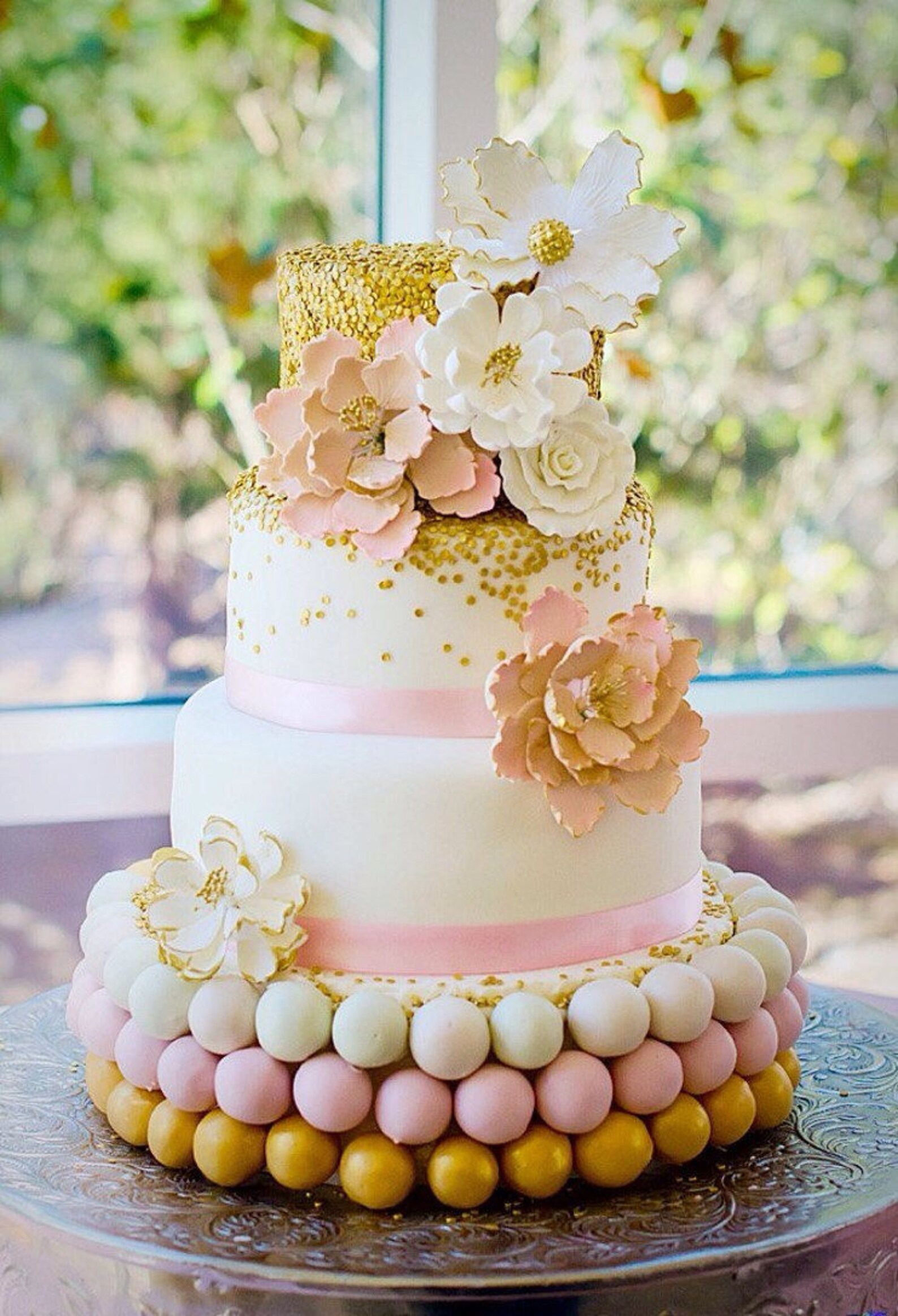 4 Large Pink Garden Peony Cake Topper/ Edible Blush Pink - Etsy