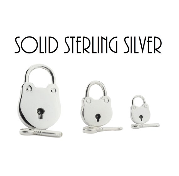 24/7 Wear SOLID 925 Sterling Silver Round Padlock Lock in 3 | Etsy