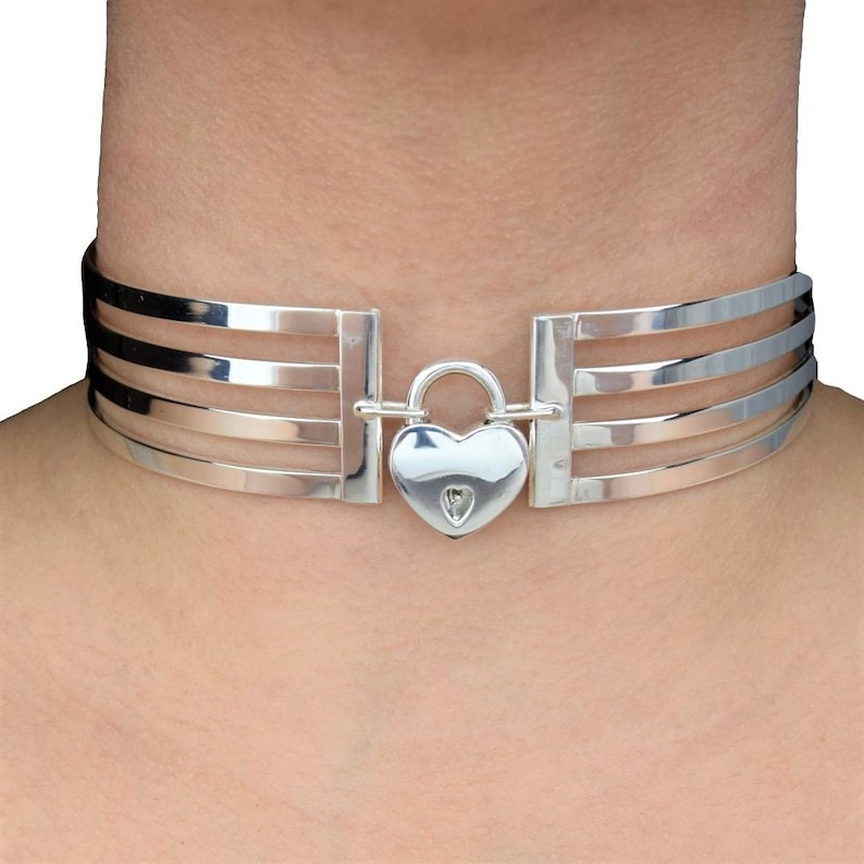 The Cage Collar Solid Hypoallergenic 925 Sterling Silver Neck - Etsy