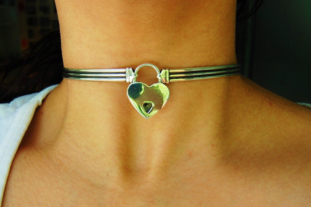 Solid 925 Sterling Silver Neck Cuff Neckwire Locking BDSM Slave ...