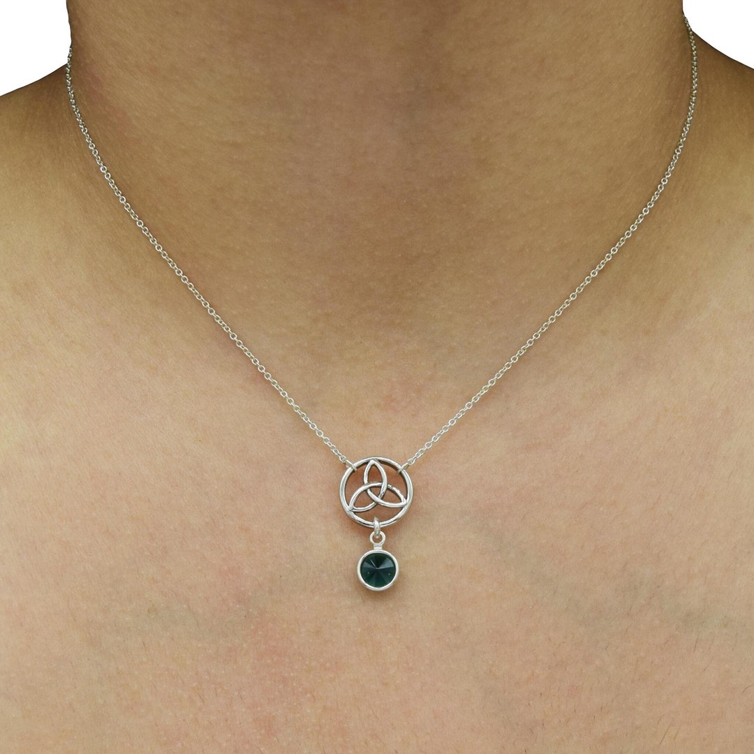 Minimalist DISCREET Celtic BDSM Necklace Crystal Birth Stone Day Collar ...