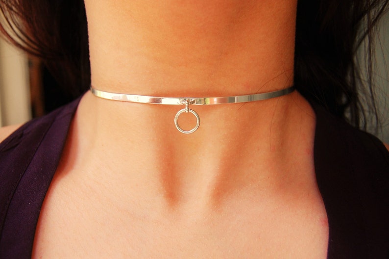 MICRO Solid 925 Sterling Silver Neck Cuff With o - Etsy