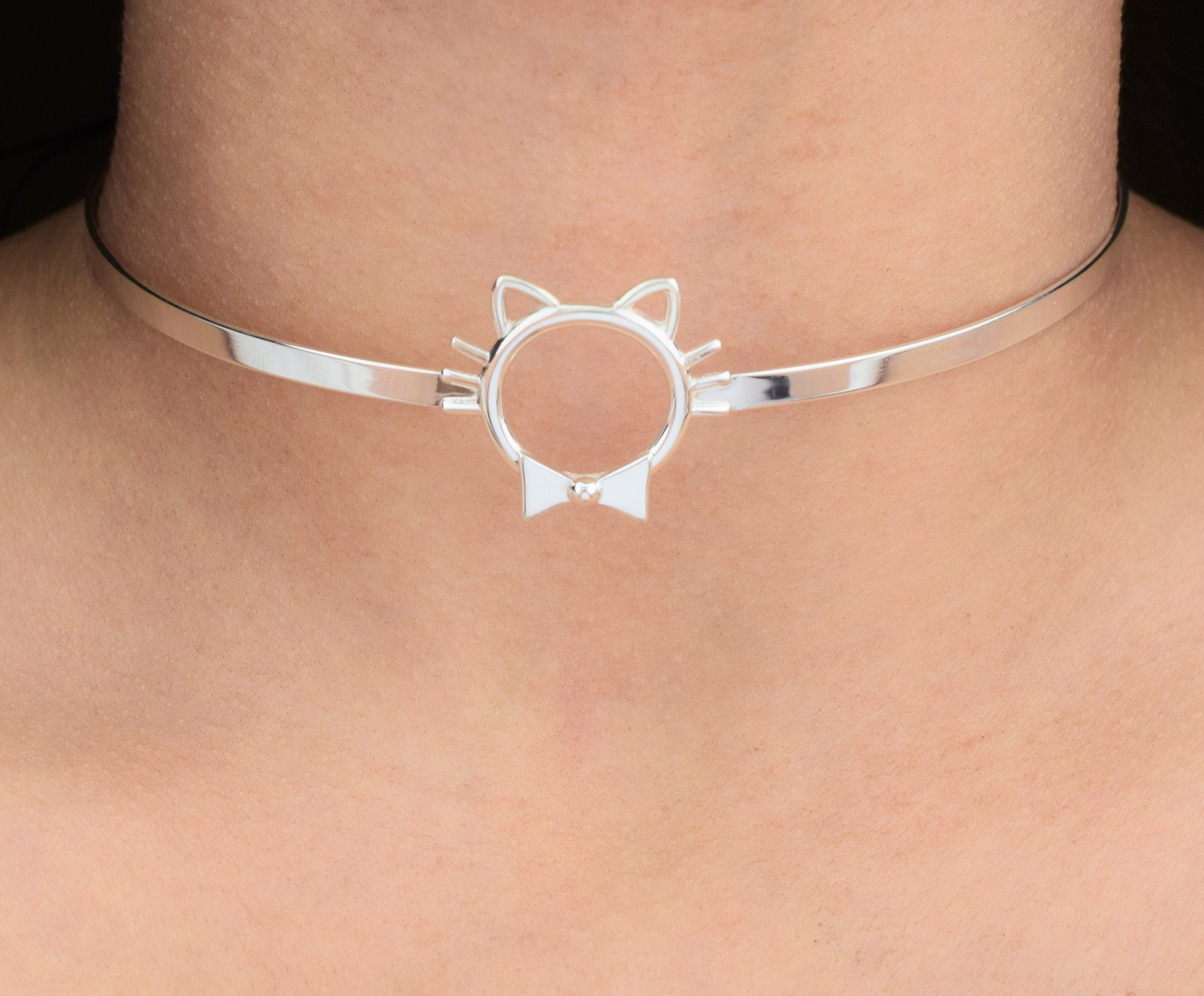 Elegant Kitten Kitty Cat O Ring Solid 925 Sterling | Etsy