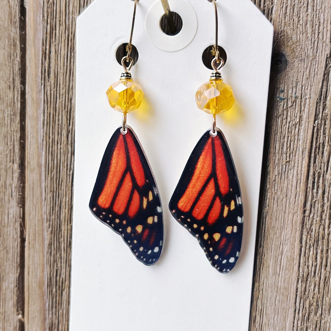 Monarch Wing Earrings - Etsy