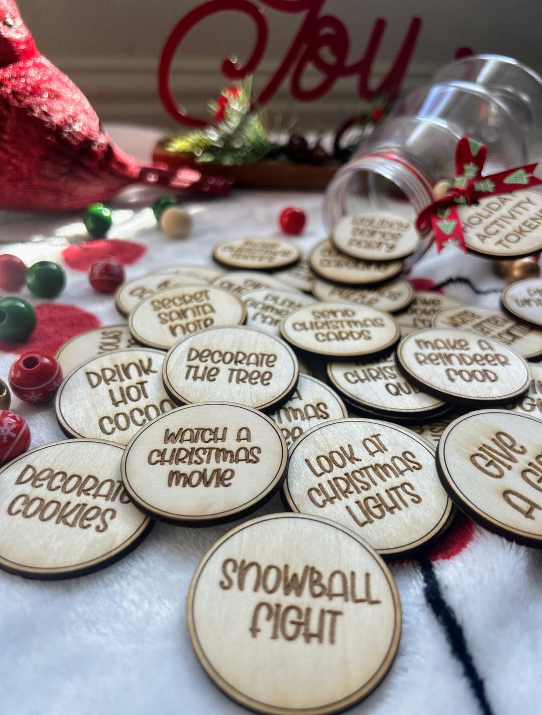 Christmas Activity Tokens for Family/wooden Christmas Kids Bucket List ...
