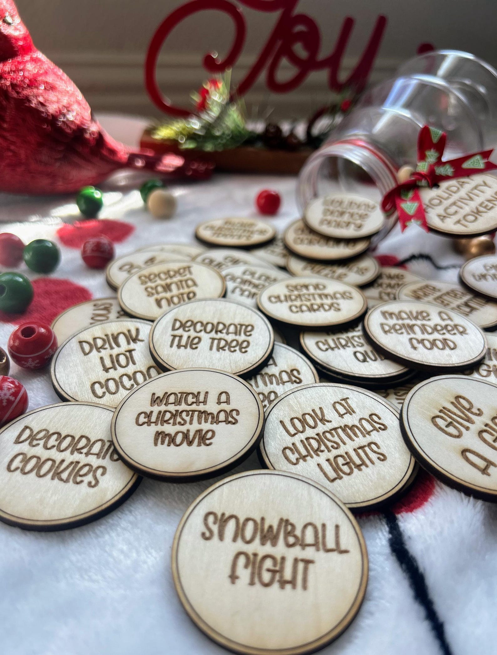 Christmas Activity Tokens for Family/wooden Christmas Kids Bucket List ...