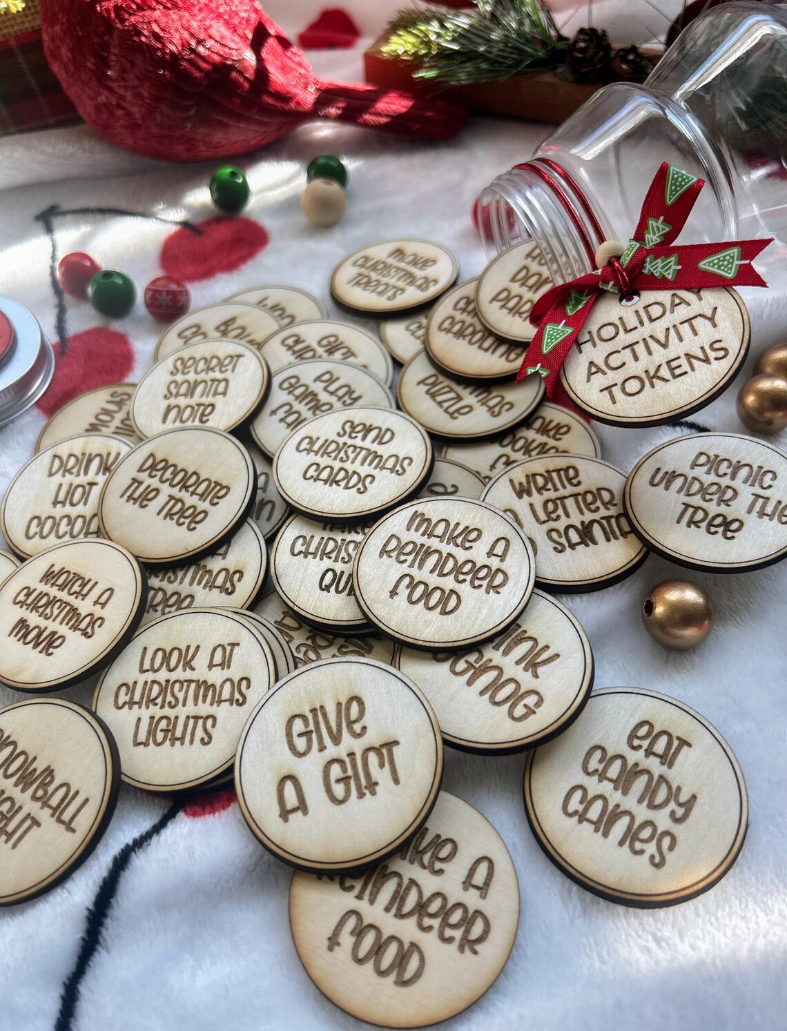 Christmas Activity Tokens for Family/wooden Christmas Kids Bucket List ...
