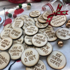 Christmas Activity Tokens for Family/wooden Christmas Kids Bucket List ...