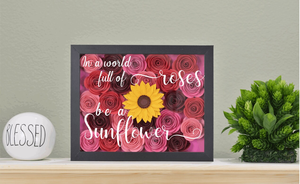 In a World Full of Roses Paper Flower Shadow Box/rolled Flower Shadow ...