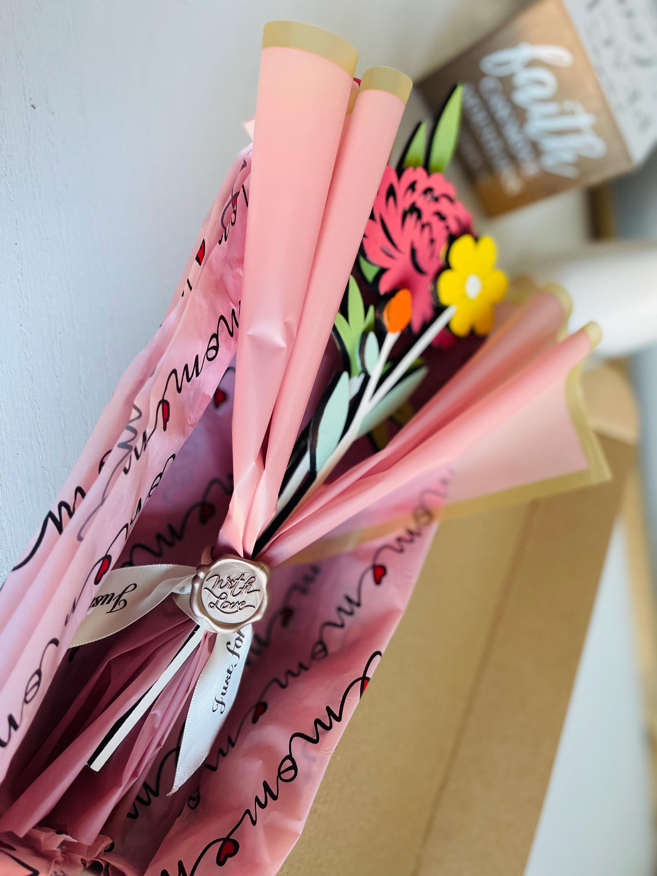 Wooden Stem Flowers Mother's Day Gift/beautiful, Durable & Hand-painted ...