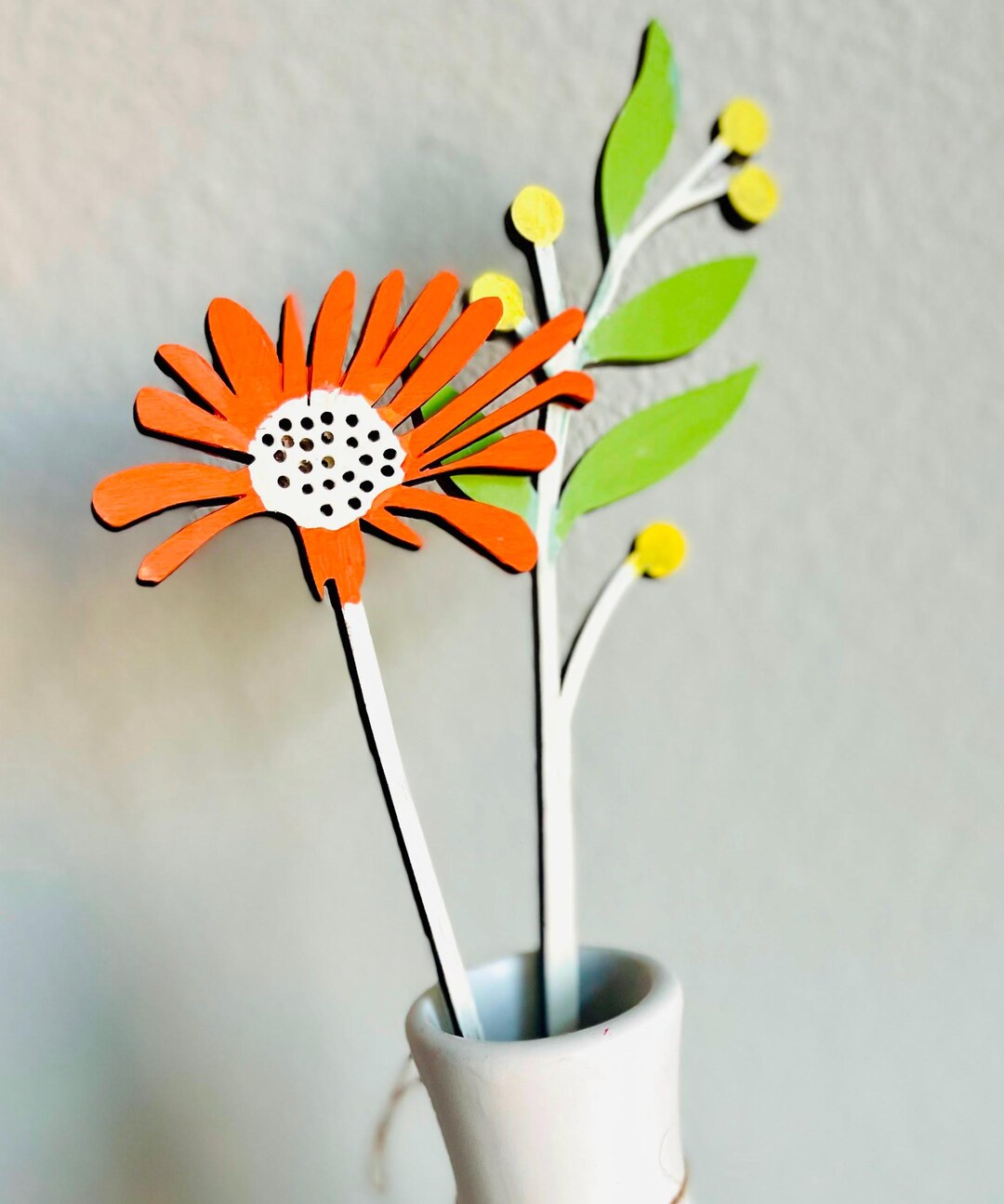 Wooden Stem Flowers Mother's Day Gift/beautiful, Durable & Hand-painted ...