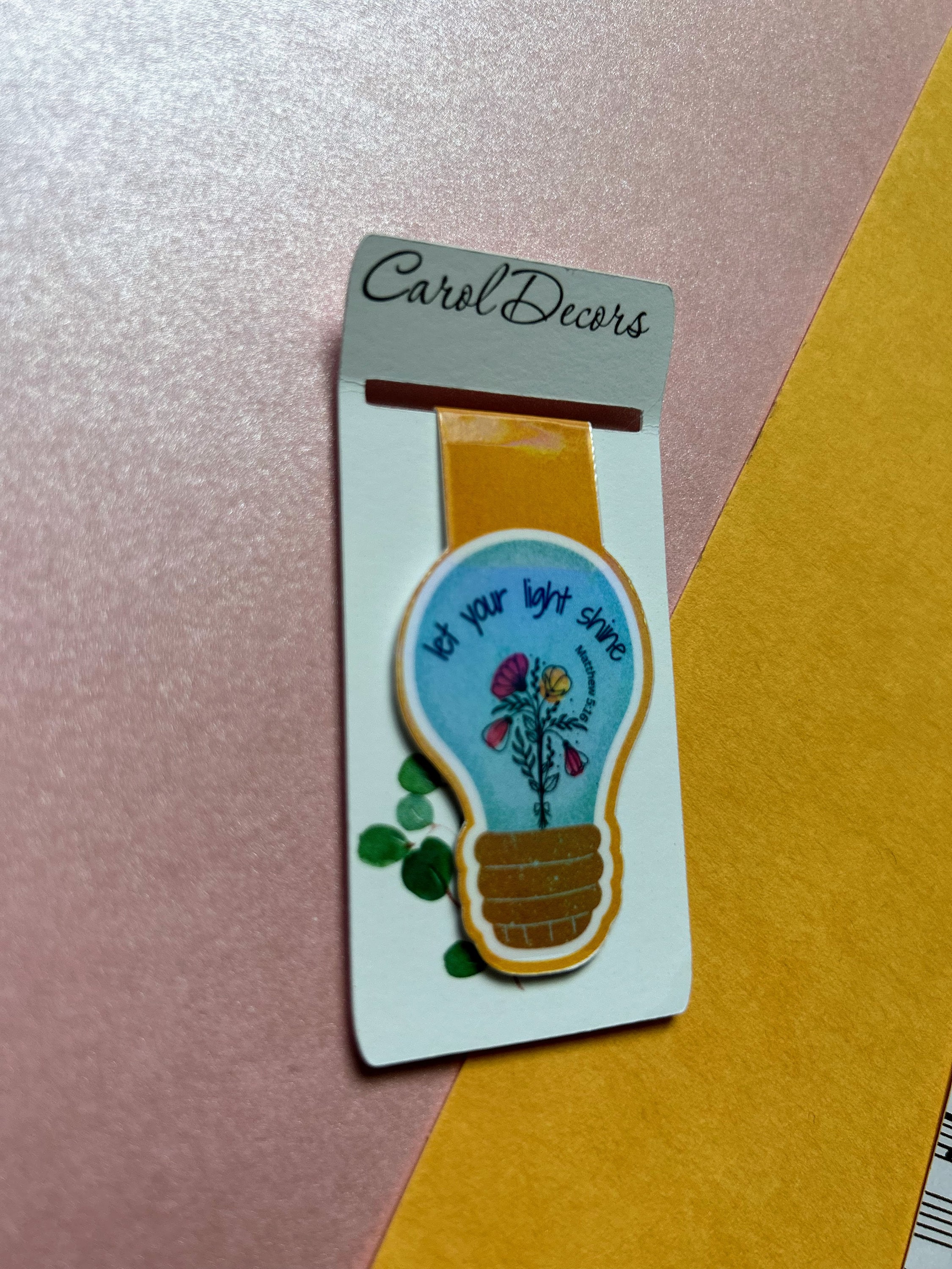 Let Your Light Shine Bookmark, Bible Verse Magnetic Bookmark, Bible ...