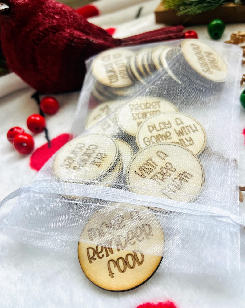 Christmas Activity Tokens for Family/wooden Christmas Kids Bucket List ...