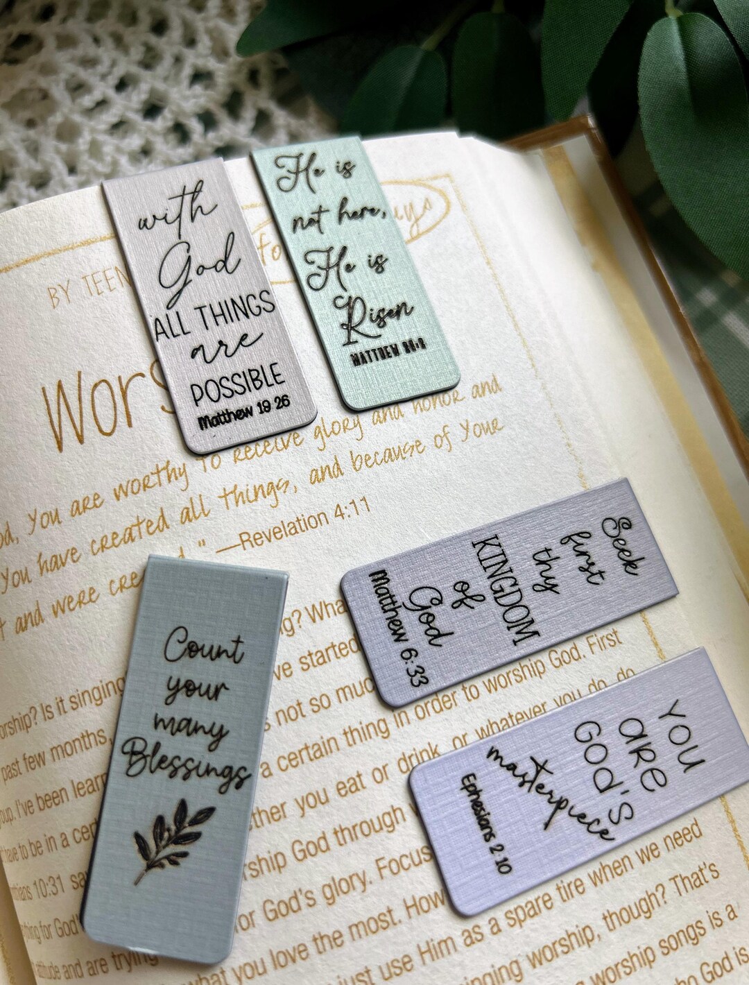 Bible Verse Magnetic Bookmark, Christian Bookmark, Bible Bookmarks ...