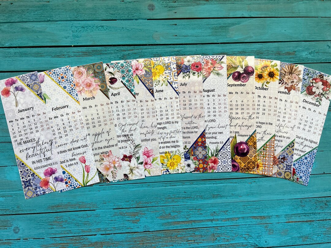 2024 Bookmark/2024 Calendar Bookmark/new Year 2024 Scripture Bookmark ...