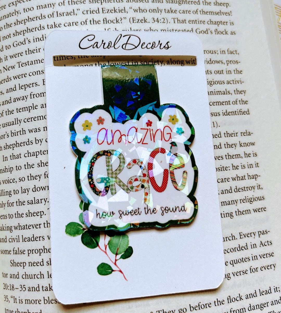 Amazing Grace Gift/grace Bookmark, Bible Verse Magnetic Bookmark, Bible ...